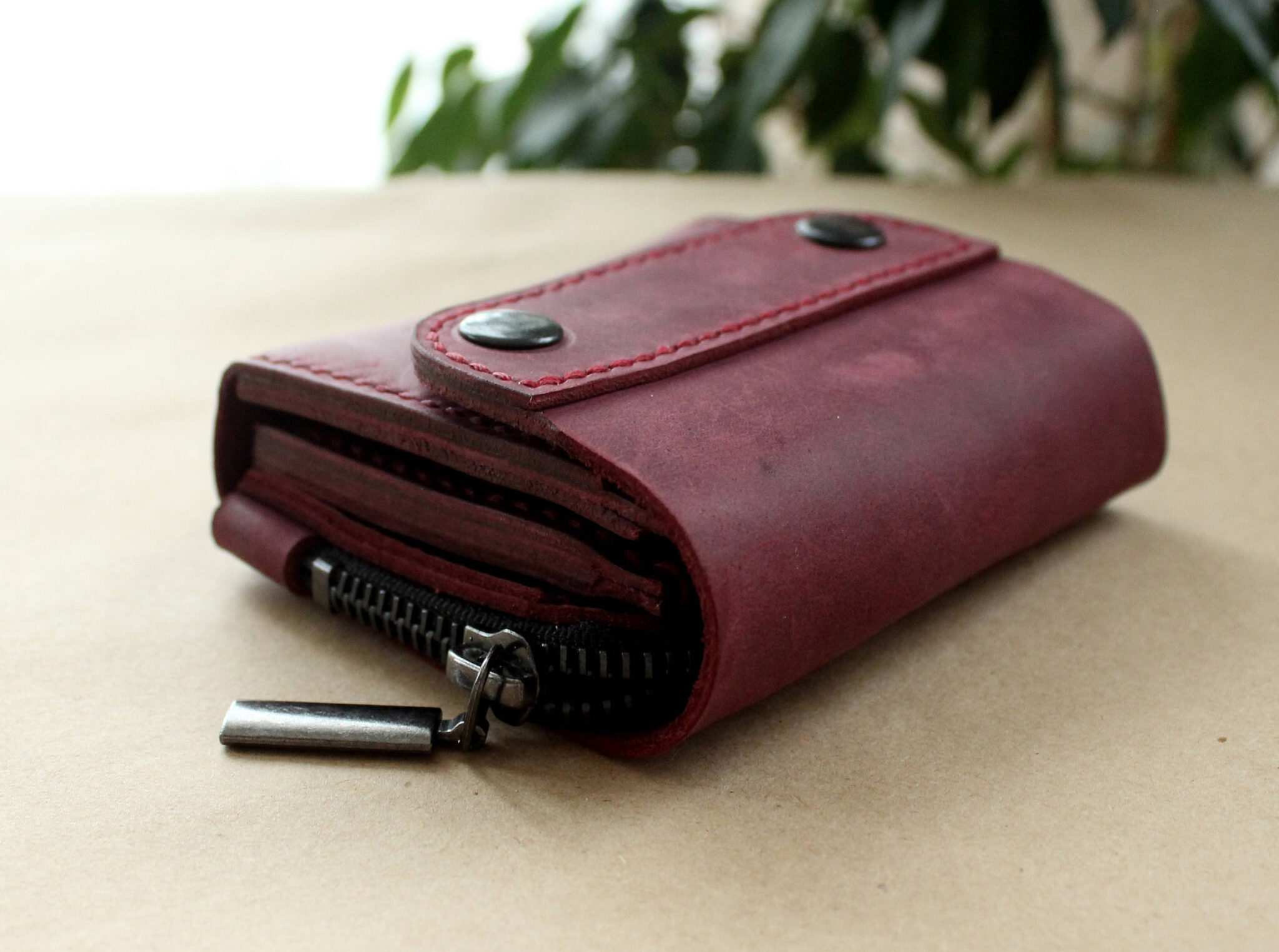 Genuine leather wallet womens purple | Anger Refuge