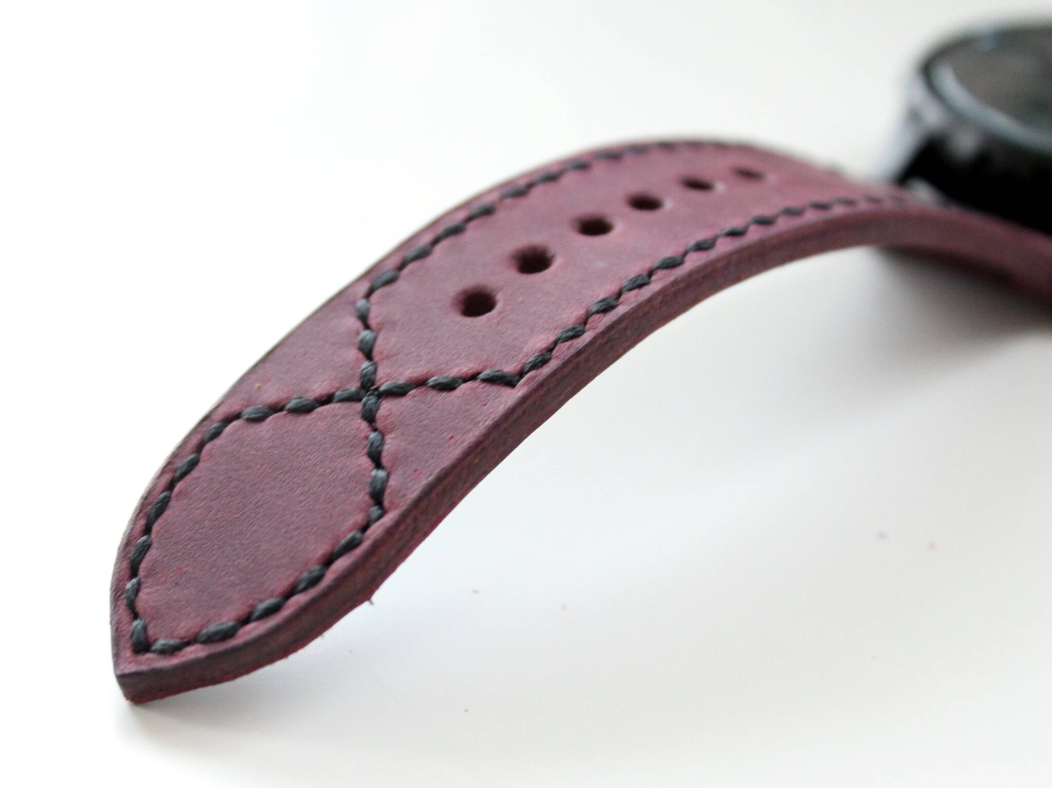 Genuine 22mm watch band purple cross stitched | Anger Refuge