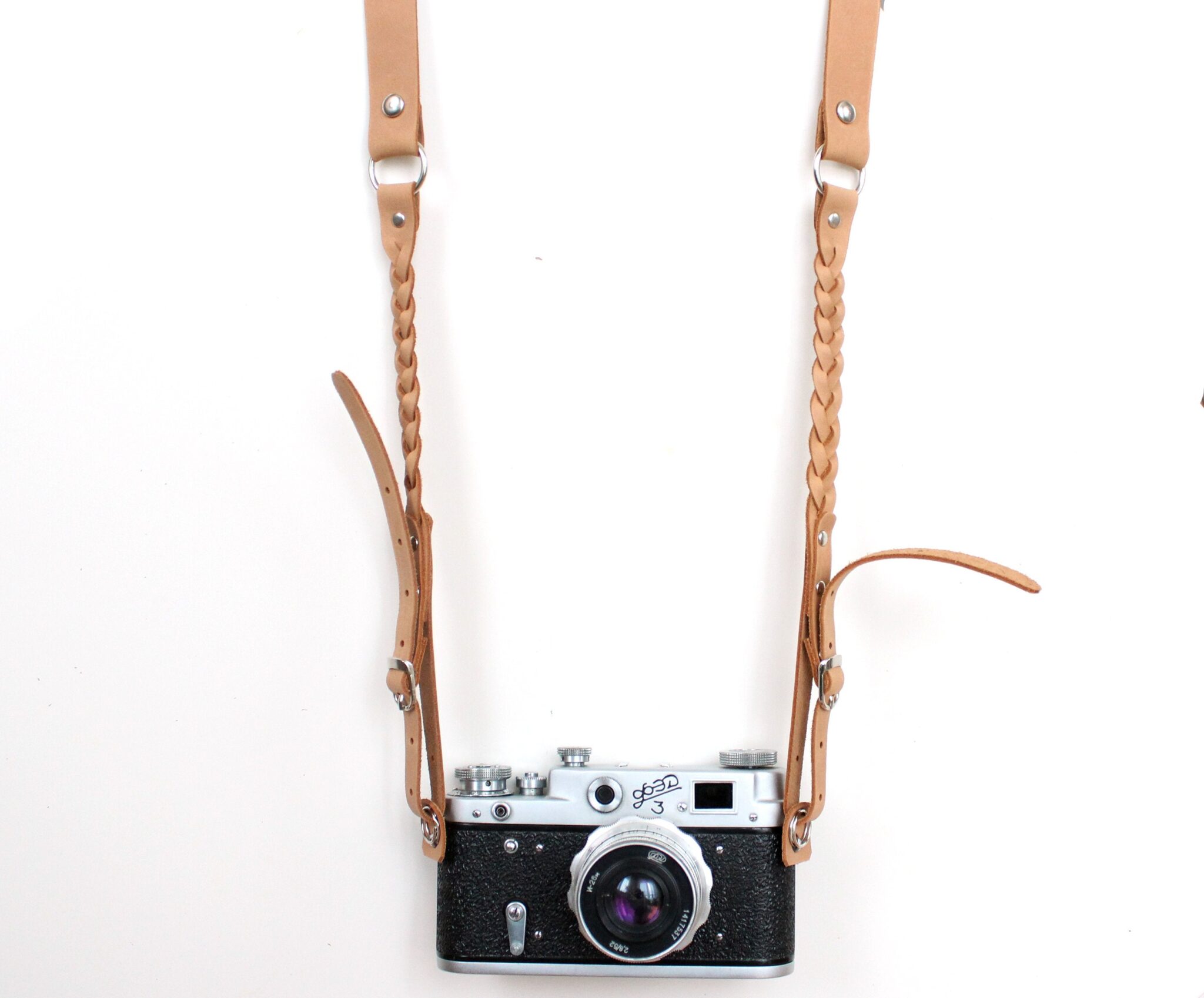 Handmade braided leather camera strap | Anger Refuge